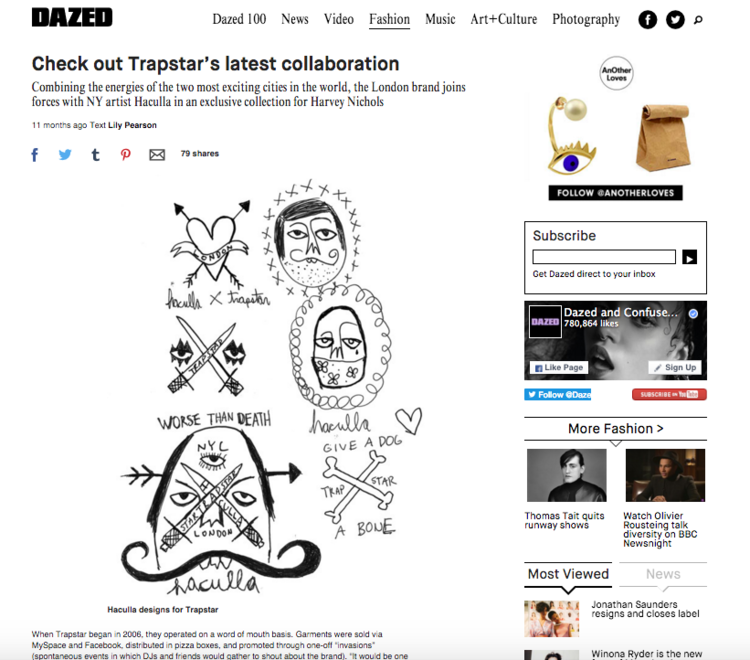 Dazed Digital Article – Trapstar London