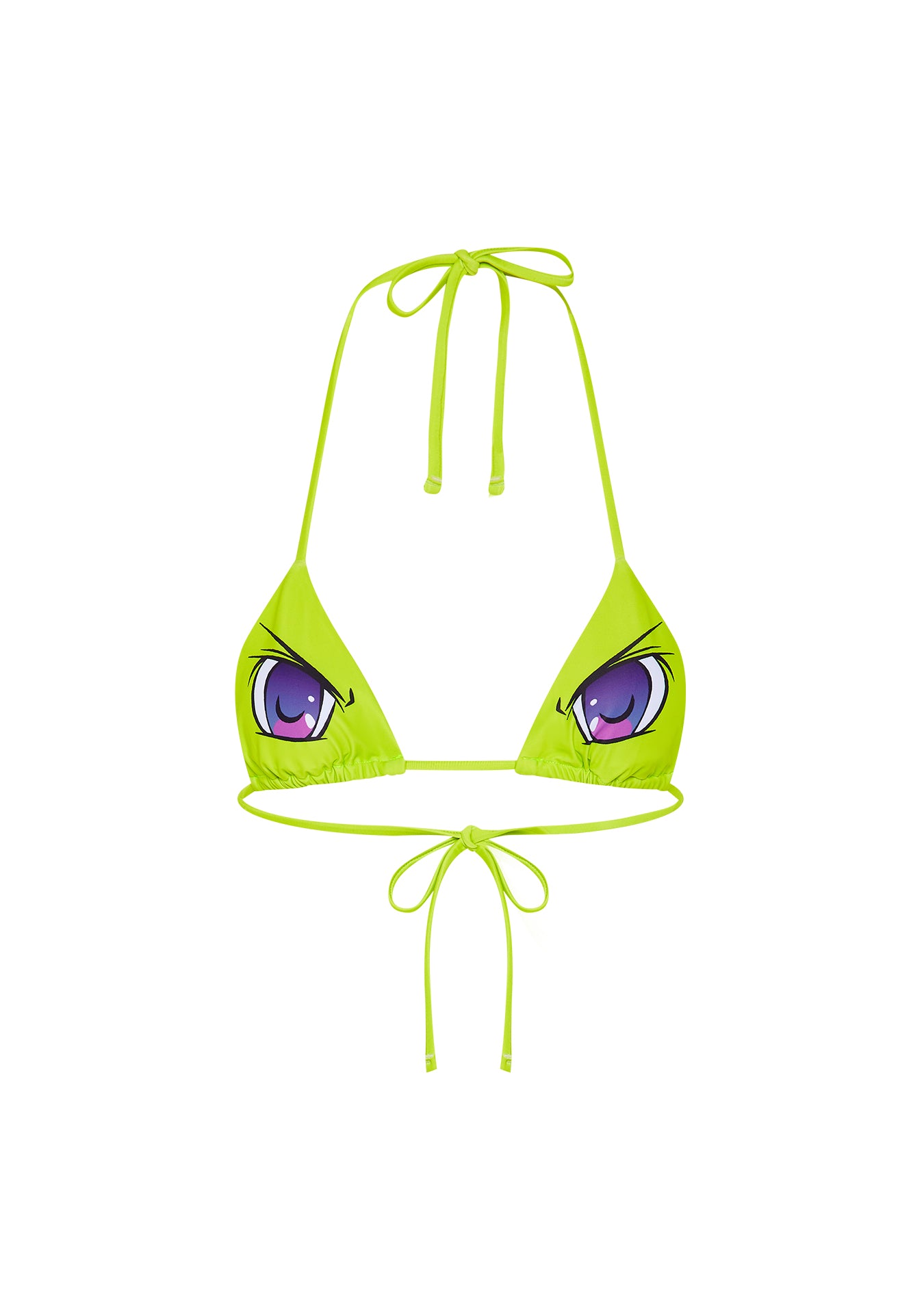 Womens Anime Bikini Top Lime Punch Trapstar London