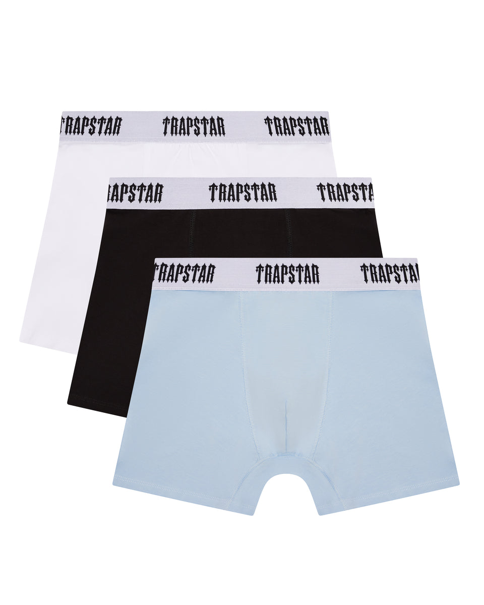 Trapstar 3 Pack Boxer Short - Black/White/Light Blue – Trapstar London