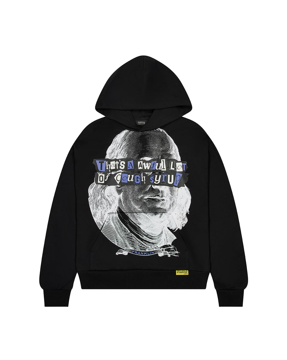 Trapstar x Cough Syrup Benjamin Franklin Hoodie - Black – Trapstar London