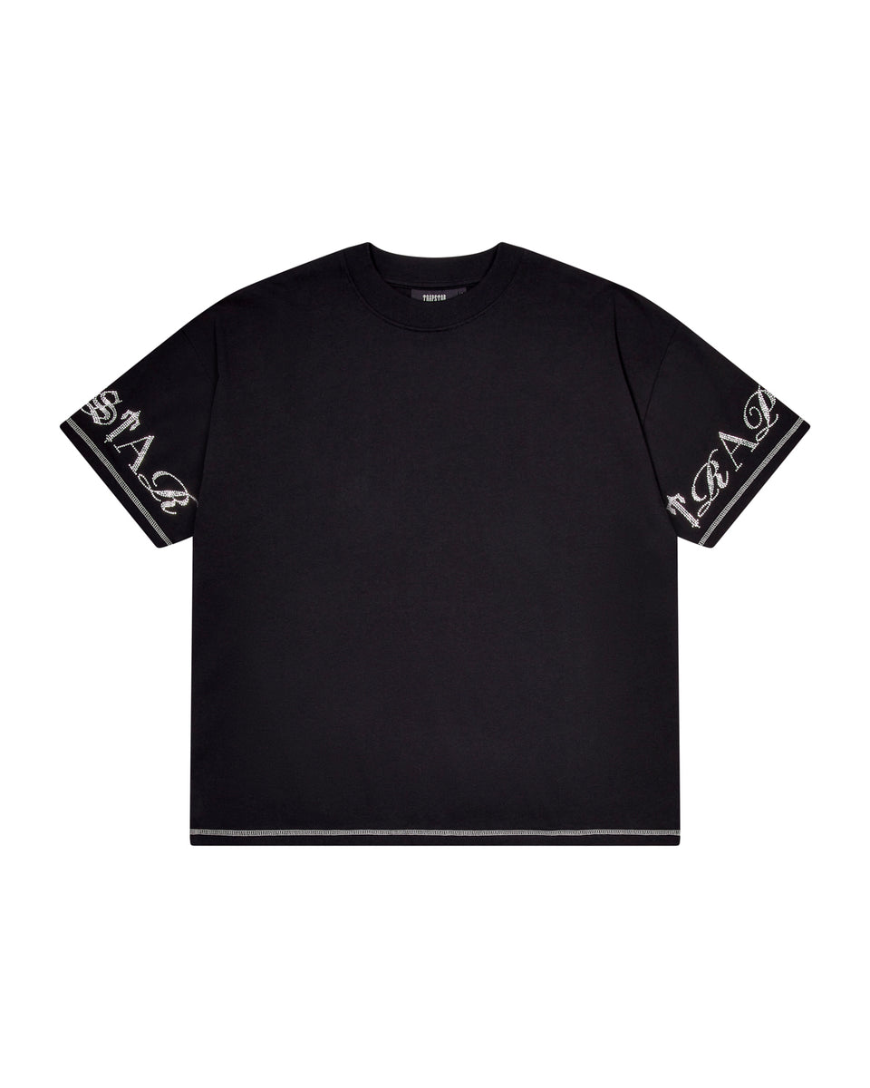 Trapstar Script Tee 2.0 - Black/ Diamanté – Trapstar London